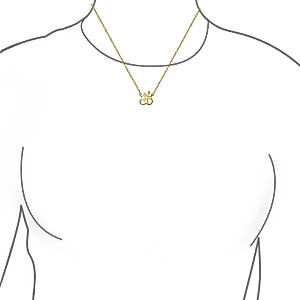 Sanskrit Symbol Yoga Spiritual Harmony Aum Om Ohm Pendant Station Necklace For Women 14K Gold Plated .925 Sterling Silver