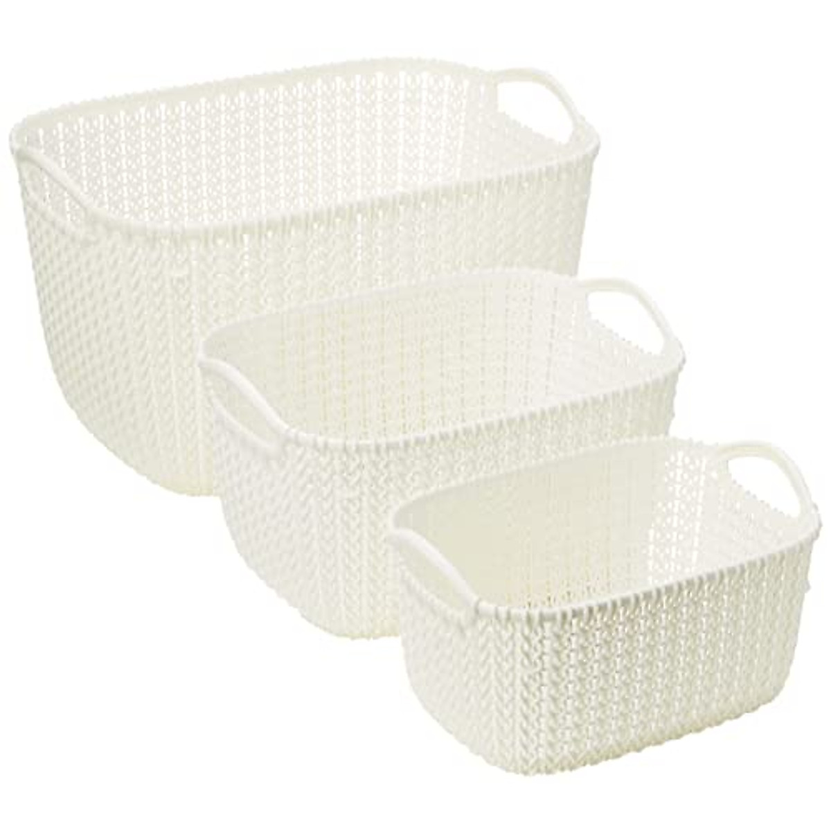 Curver Knit Basket, 3L/8L/19L, Oasis White