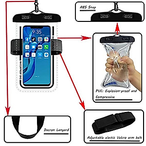 NIUTRIP Waterproof Phone Bags, Universal Cellphone Case, Waterproof Pouch with Waist Strap, Dry Bag with Adjustable Belt and Senstive Screen Touch for Swimming, Kayaking, Boating, Beach, 4 Pack