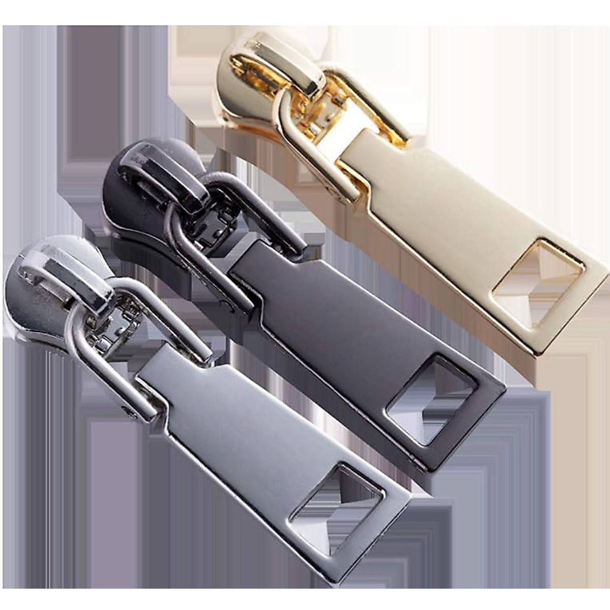 Zipper Pull Replacement,Metal Zipper Handle Mend Fixer Zipper Tab Repair for Luggage Suitcase Bag,Backpack,Jacket Bags,Coat Boots (Gold)