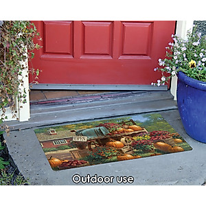 Toland Home Garden 800281 Farm Pumpkin Fall Door Mat 18x30 Inch Harvest Outdoor Doormat for Entryway Indoor Entrance