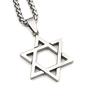 Gungneer David Star Necklace Stainless Steel Keel Chain Religious Protection Pendant Jewish Jewelry Men Women