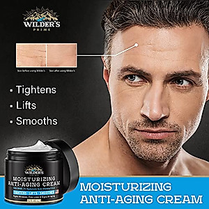 Men's Face Moisturizer Cream - Anti Aging & Wrinkle - Made in USA - Collagen, Hyaluronic Acid, Vitamins E & A, Avocado Oil - After Shave Lotion - Age Facial Skin Care - Day & Night Moisturizing, 2 oz