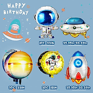 Kasyat 8 Pieces Planet Balloons Astronaut Inflatable Decorations for Kids Birthday Party