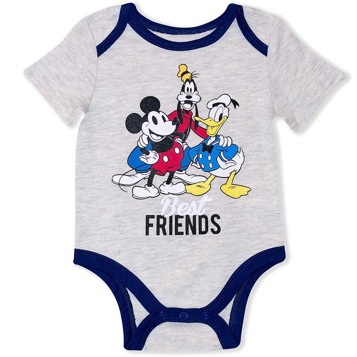 Disney Mickey Mouse, Lion King, and Winnie the Pooh Baby Boys 5 Pack Bodysuits for Newborn and Infants