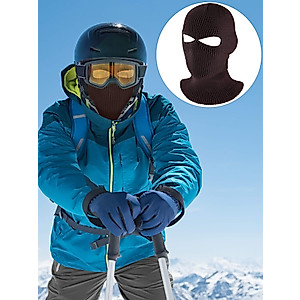 Blulu 3 Pieces Knit Full Face Cover Winter Balaclava Face Covering Thermal Ski Cover for Adult(Black, Medium)