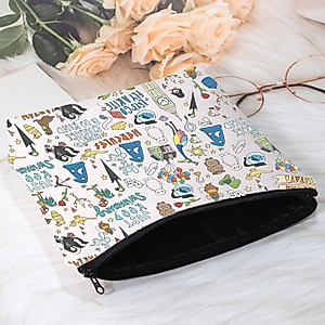 POFULL Magic Kingdom Gift Movie Characters Collage Cosmetic Bag Fairy Tales Gift for Women (Characters Collage Cosmetic Bag)