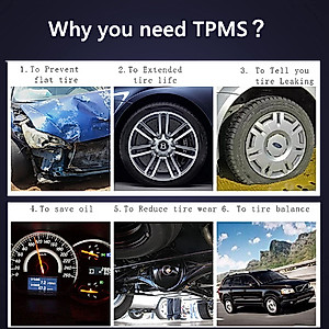 Marsflex TPMS Sensor Compatible for Jeep Grand Cherokee Dodge Ram 1500 Chrysler Fiat, Tire Pressure Monitoring System Replaces# 56029398AA, 56029398AB, 68241067AA, 68241067AB 433MHz