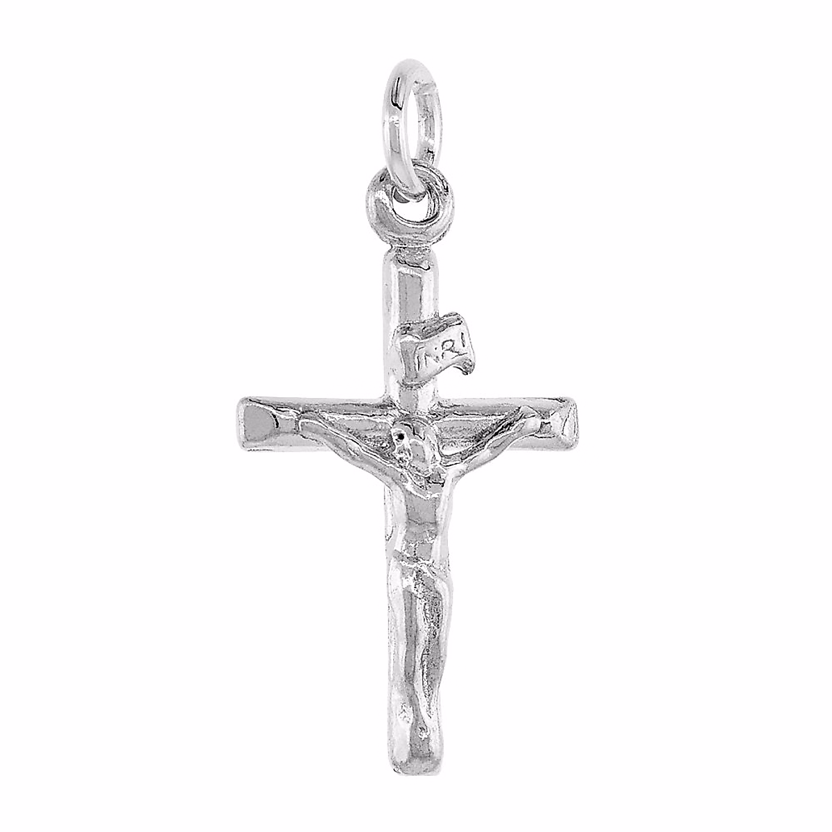 Sterling Silver Small Crucifix Pendant, 1 inch