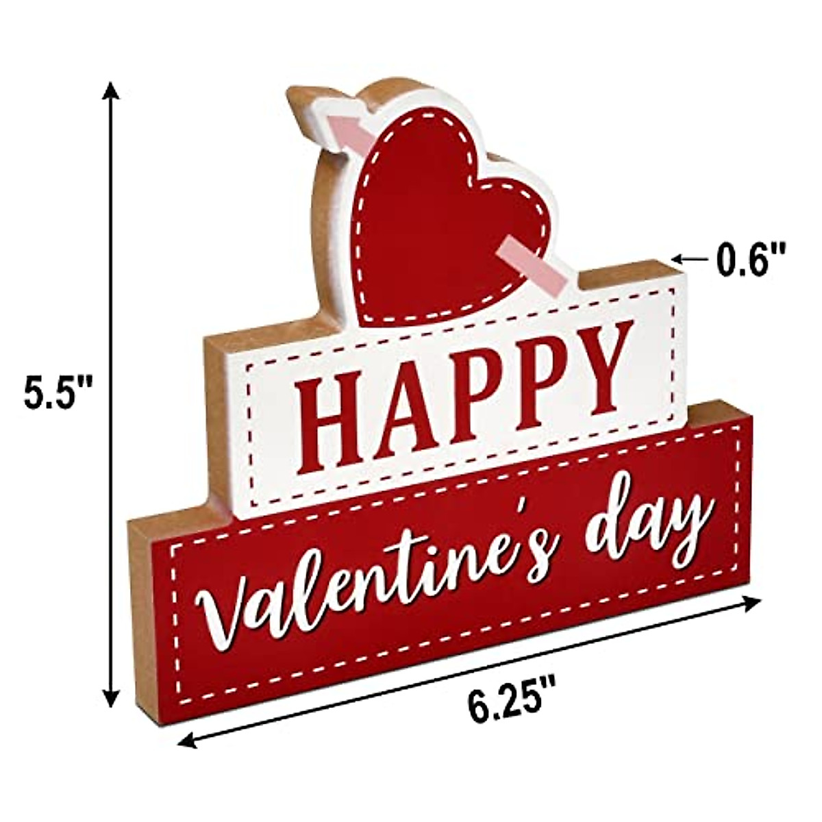 3 Valentines Day Wooden Table Decor Centerpieces for Tables Happy Valentine’s Tabletop Centerpiece Valentine Love Home Desktop Decorations Wood Heart Shelf Decoration Hearts Red Desk Mantle
