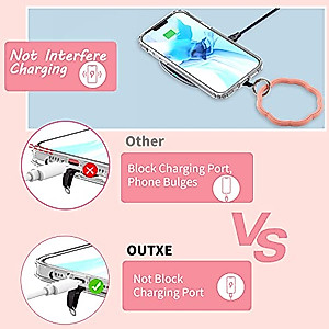 OUTXE Phone Lanyard- 2-Pack Adjustable Neck Strap, 4× Pad with Adhesive, Phone Wrist Strap - 8 × Phone Tether Tabs, 4 × Silicone Phone Bracelet Strap