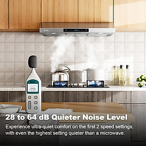 30 Inch Under Cabinet Range Hood with 900-CFM, 4 Speed Gesture Sensing&Touch Control Panel, Stainless Steel Kitchen Vent