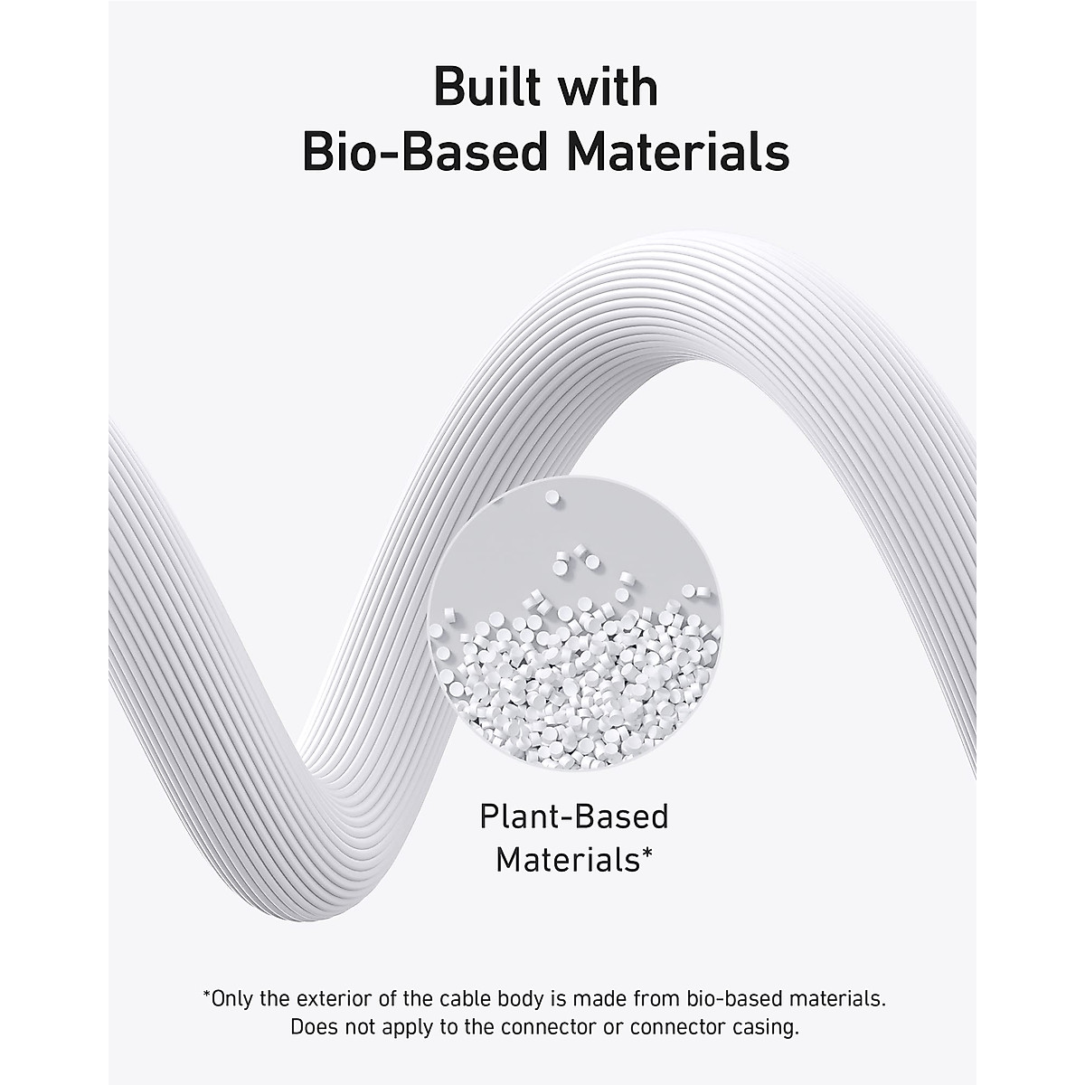 Anker 543 USB C to USB C Cable (100W 6ft), USB 2.0 Bio-Based Charging Cable USB-C to Lightning Cable, 541 Cable (100W 6ft), MFi Certified, Bio-Based Fast Charging Cable(Aurora White)