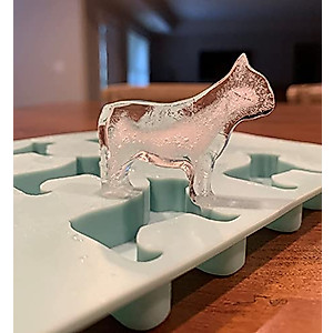 Kasian House French Bulldog Ice Cube Tray and Treat Mold, 9 Frenchie Shaped Molds, BPA Free and Heat Resistant, Chocolate Mold