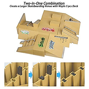 TIME4DEALS Fingerboard Skate Park Set 18 Pcs - Finger Skateboard Deck Ramp Set 8 Pieces Bigger & Mini Finger Toys Kit Handboards Scooter Skates Bike Caster Board Skateboards for Kids Gifts