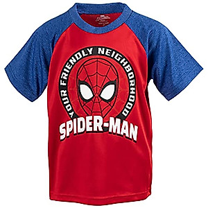 Marvel Avengers Spider-Man Little Boys 3 Piece Outfit Set: T-Shirt Tank Top Shorts 7-8