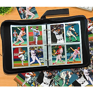 PKMLIFE Football Card Binder, 4 Pocket Baseball Trading Card Binder Storage Protectors, Card Holder Sleeves for Sports Cards and Basketball and Hockey Cards, 50 Pages Put up to 400 Cards (Football)