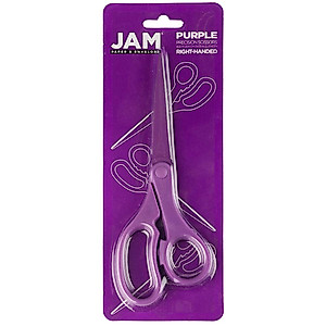 JAM PAPER Multi-Purpose Precision Scissors - 8 Inch - Purple - Ergonomic Handle & Stainless Steel Blades - Sold Individually