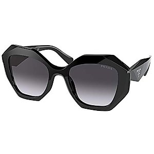 Prada PR 16WS 1AB5D1 Black Plastic Geometric Sunglasses Grey Gradient Lens