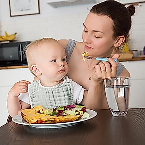 Zainpe 6Pcs Snap Muslin Cotton Baby Bibs White Grey Infants Drooling Bib Soft & Absorbent Adjustable Unisex Burp Cloths Feeding Bibs for Toddlers Girls Boys Newborns Eating Teething 0-24 Months