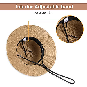 Sun Hats for Women, Wide Brim Beach Straw Hat for Women UPF 50+ UV Sun Protection Beach Hat Foldable Packable Roll up Cap