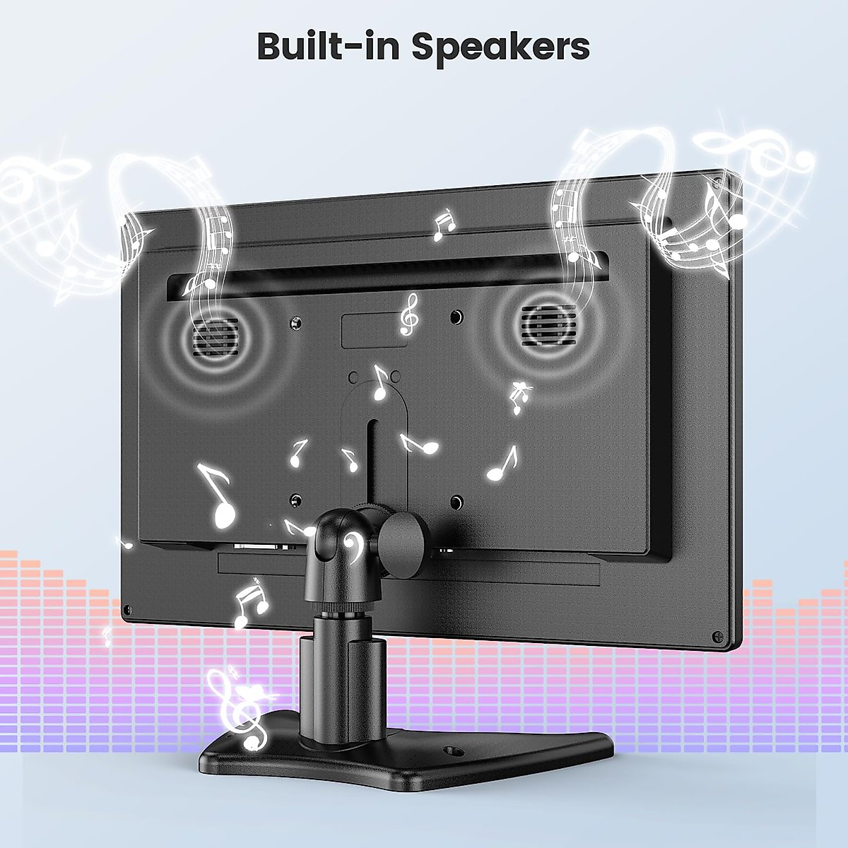 Eyoyo 12 Inch Monitor 16:9 Mini HDMI Monitor Screen 1366x768 Small TV Monitor Display with HDMI VGA BNC AV USB Input for Computer PC RasPi Laptop CCTV Security Analog Camera