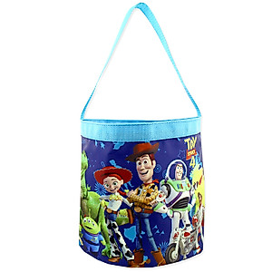 Disney Toy Story 4 Boys Girls Collapsible Nylon Gift Basket Bucket Tote Bag (One Size, Toy Story 4)