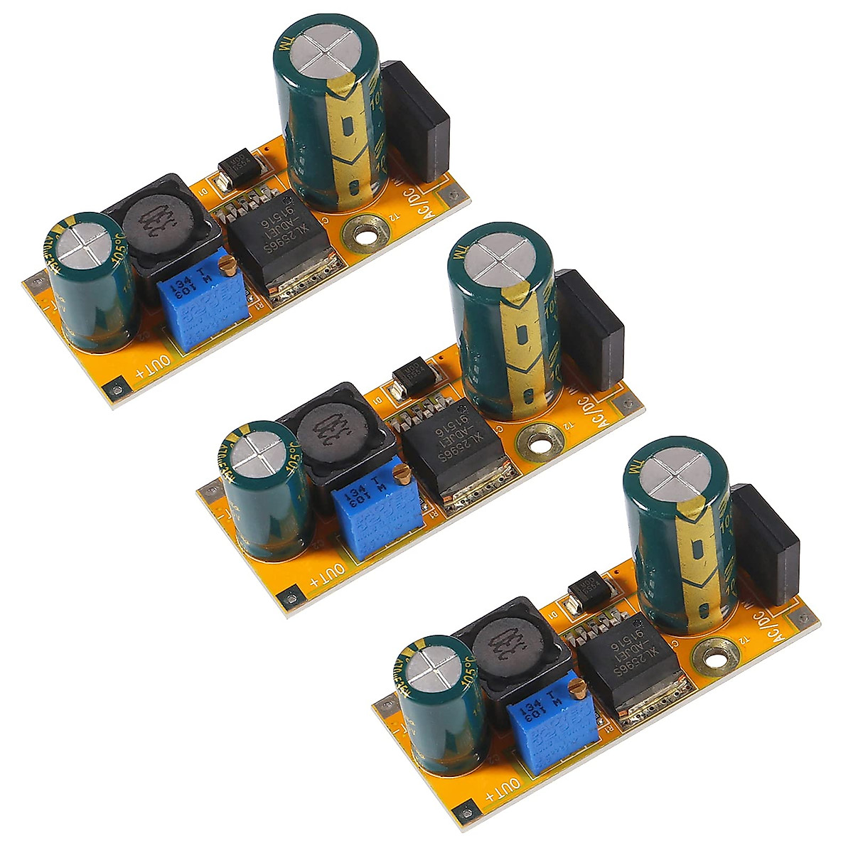 UMLIFE 3 PCS Buck Converter,AC/DC to DC Step Down Converter AC 2.5-27V DC 3-40V 24V 36V to DC 1.5-27V 12V Voltage Regulator Board 3A Adjustable Volt Transformer Power Supply Module