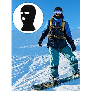 Blulu 3 Pieces Knit Full Face Cover Winter Balaclava Face Covering Thermal Ski Cover for Adult(Black, Medium)