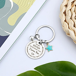 Keychain sister birthday gifts from sister key chain sister gifts key ring gift for sisters from sisters best sisters jewelry unique birthday christmas graduation presents for little big sister