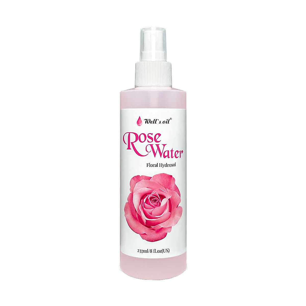 Well's Oil Rosewater Mist Spray (8 Fl oz) – Hydrates, Soothes & Refreshes | 100% Natural | No Chemical | for All Skin and Hair Types