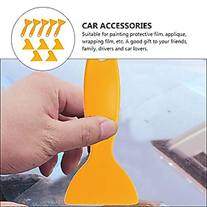 Wakauto Window Tint Tool Triangle Film Scraper Car Vinyl Applicator Tools Yellow Go Corner Squeegee Pack of 10