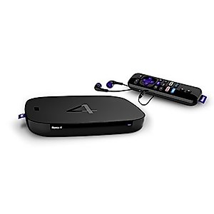 Roku 4 | HD and 4K UHD Streaming Media Player with Enhanced Remote (Voice Search, Lost Remote Finder, and Headphone), Quad-Core Processor, Dual-Band Wi-Fi, Ethernet, and USB Port