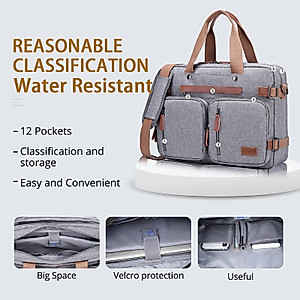 MOLNIA 3 in 1 Laptop Backpack, 17.3 inch Computer Bags for Men, Laptop Backpack for Men, for Travel Bussiness Men Women, Grey