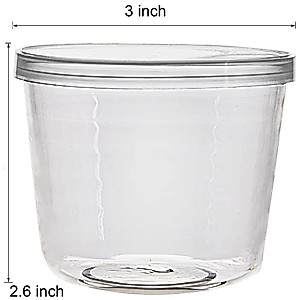 yarlung 9 Pack Small Glass Bowls with Plastic Lids, 6.8 Oz Clear Pudding Cups Fruits Dish Glass Containers for Salad, Sauces, Cereal, Dessert, Snacks, Refrigerator, Freezer Food Storage