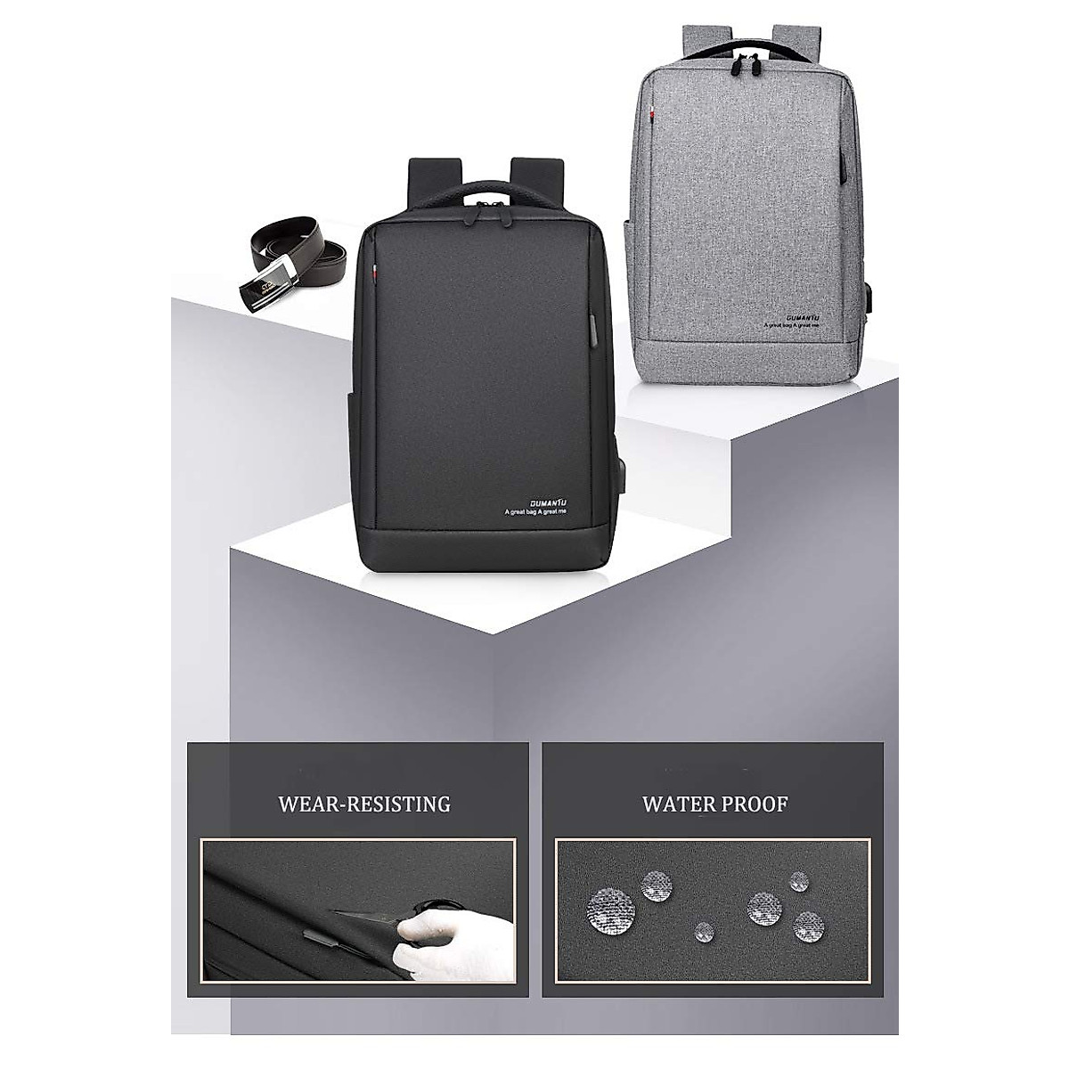 Slim Laptop Backpack Business Travel Durable Laptops Backpack with USB Charging Port College School Computer Bag for Women & Men Fits 15.6 Inch Laptop and Notebook Black