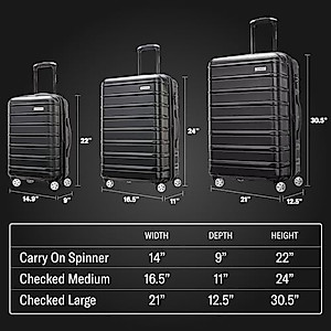 Samsonite Omni 2 24-Inch Medium Checked Hardside Luggage with 360° Spinner Wheels - Scratch Resistant Hardshell - TSA Lock - Expandable Polycarbonate Shell for Lightweight Travel - Artic Silver