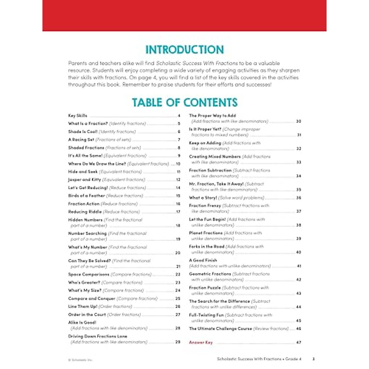 Scholastic Success with Fractions Grade 4 Workbook