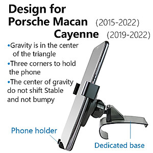 musttrue Car Phone Holder for 2015-2025 Porsche Macan and 2019-2023 Cayenne Auto Accessories Navigation Bracket Interior Decoration Mobile Cell Phone Mount