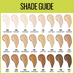 Maybelline Super Stay Full Coverage Liquid Foundation Active Wear Makeup, Up to 30Hr Wear, Transfer, Sweat & Water Resistant, Matte Finish, Ivory, 1 Count