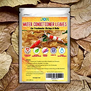 JOR 60 Pack Water Conditioner Leaves for Freshwater Betta & Shrimp Aquarium, Fin Rot Treatment Mini 2" Long Indian Almond Leaves, Leaf Lowers Tank's pH, Helps in Successful Breeding, Aquarium Décor