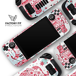 DesignSkinz - Compatible with Steam Deck - PC Skin Decal Protective Scratch Resistant Vinyl Wrap Gaming Cover - Sacred Red Elephant and Polkadots