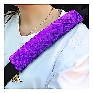 Kewucn 2 PCS Car Seat Belt Pads, Soft Comfort Seat Belt Shoulder Strap Covers Harness Pad to Protect Your Neck and Shoulder, Universal Vehicle Interior Accessories for Most Cars (Purple)