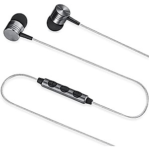 Betron B650 Earphones Wired Headphones in Ear Noise Isolating Earbuds with Microphone and Volume Control Powerful Bass Driven Sound, 10mm Large Drivers
