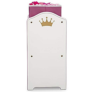 Delta Children Princess Crown Design & Store 6 Bin Toy Storage Organizer - Greenguard Gold Certified, White/Pink
