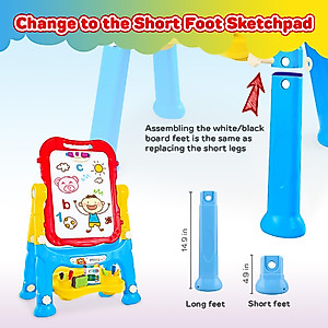 STEAM Life Easel for Kids Art Easel for Toddler Easel - 4in1 Double-Sided Large Magnetic Board Kids Chalkboard Easel Drawing White Board for Kids Magnetic Letters & Numbers Christmas Gifts for Kids