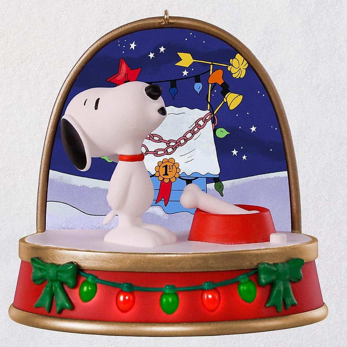 HMK Hallmark 2018 Keepsake A Charlie Brown Christmas Snoopy Ornament with Sound and Light