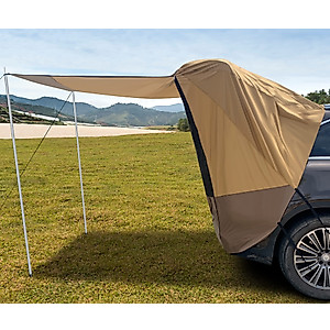 Poles Included Tailgate Shade Awning Tent for Car Camping Road Trip Essentials Small to Midsize SUV Waterproof 3000MM UPF 50+ Yellow (Small)