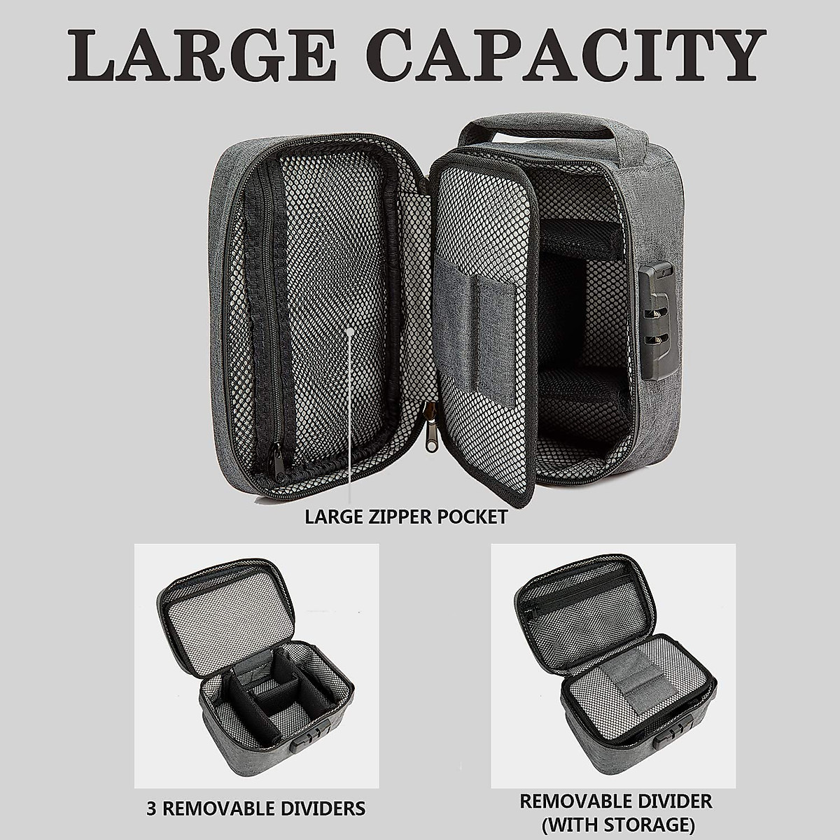 TARFEPA Large Water-Resistant Storage Box with Combination Lock, Portable Storage Case, Ziplock Bag Organizer Lockable Bag for Home and Travel Great Gifts for Women/Men