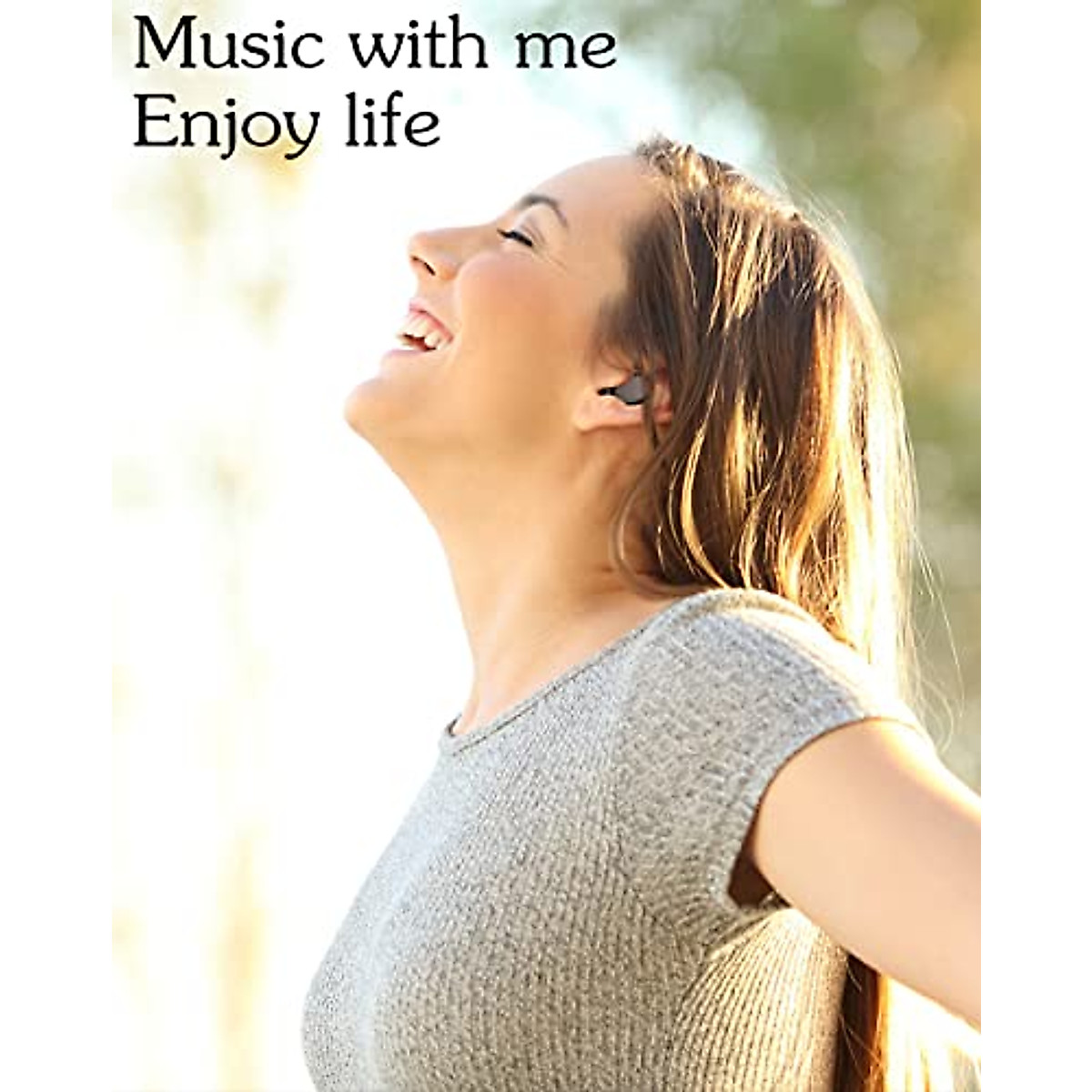 Cearance Sale Wireless Earbuds Bluetooth Headset Invisible Waterproof Earphones 16 Hour Playtime with Charging Case Headphones Built-in Mic Suitable for iPhone and Android Black earpiece